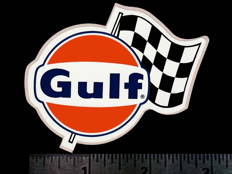 GULF Oil Company Flag - Original Vintage 1960's 70's Racing Decal ...