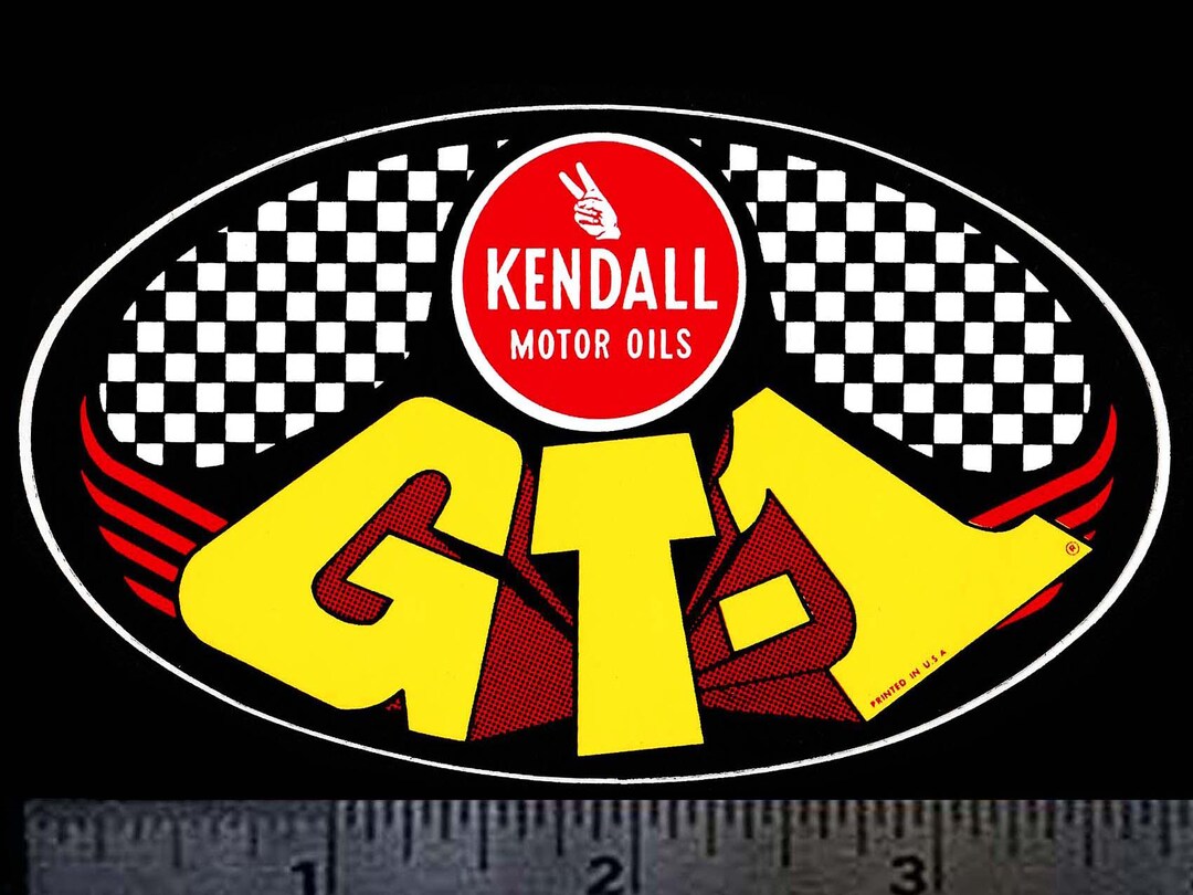 KENDALL GT-1 Motor Oil - Original Vintage 1960's 70's Racing Decal ...
