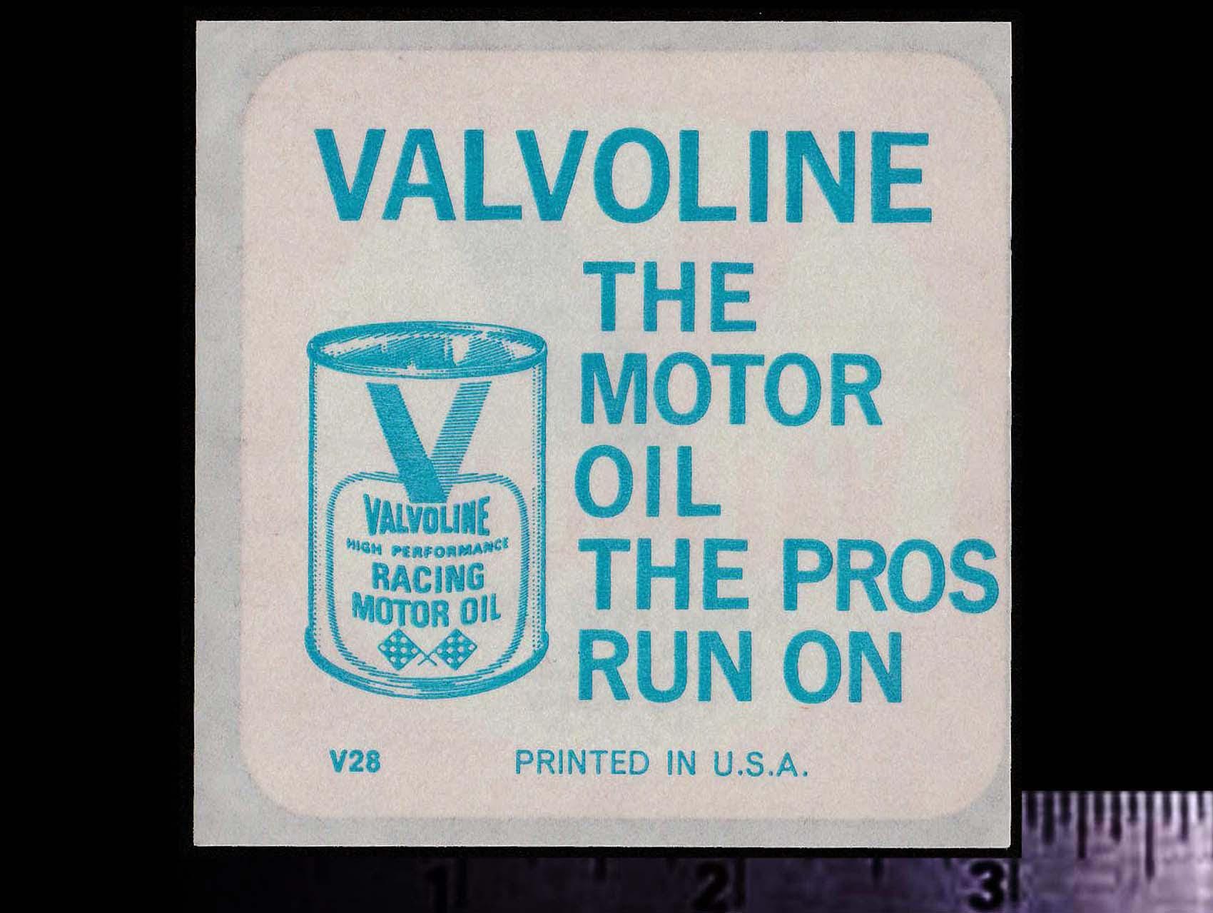 VALVOLINE Racing Oil - Original Vintage 1960's 70's Decal/sticker - 3 X ...
