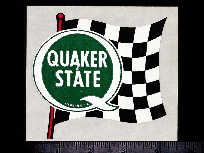QUAKER STATE Motor Oil - Original Vintage 1960's 70's Racing Decal ...