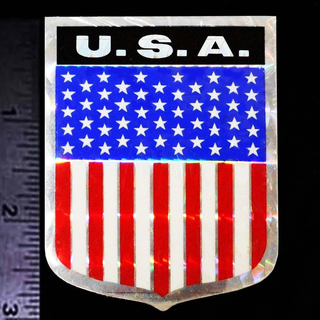 U.S.A. American Flag - Original Vintage 1970's Racing Prism Decal ...
