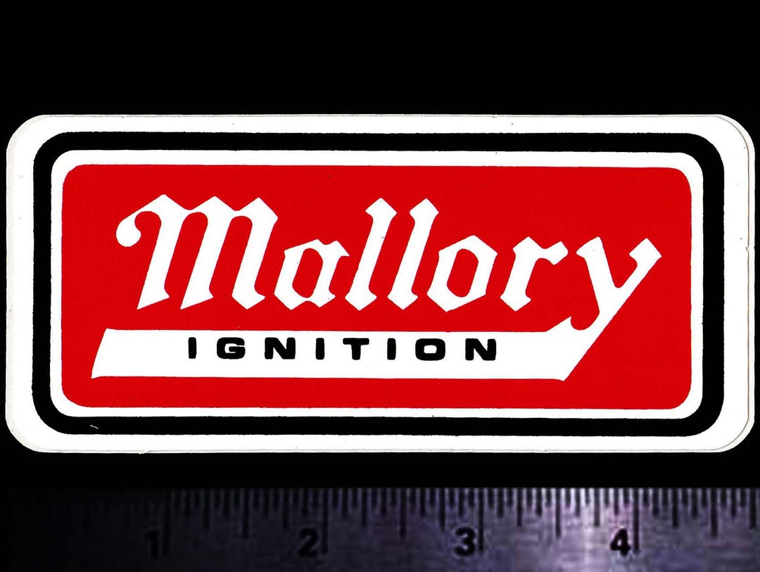 MALLORY Ignition - Original Vintage 1960's 70's Racing Decal/sticker ...
