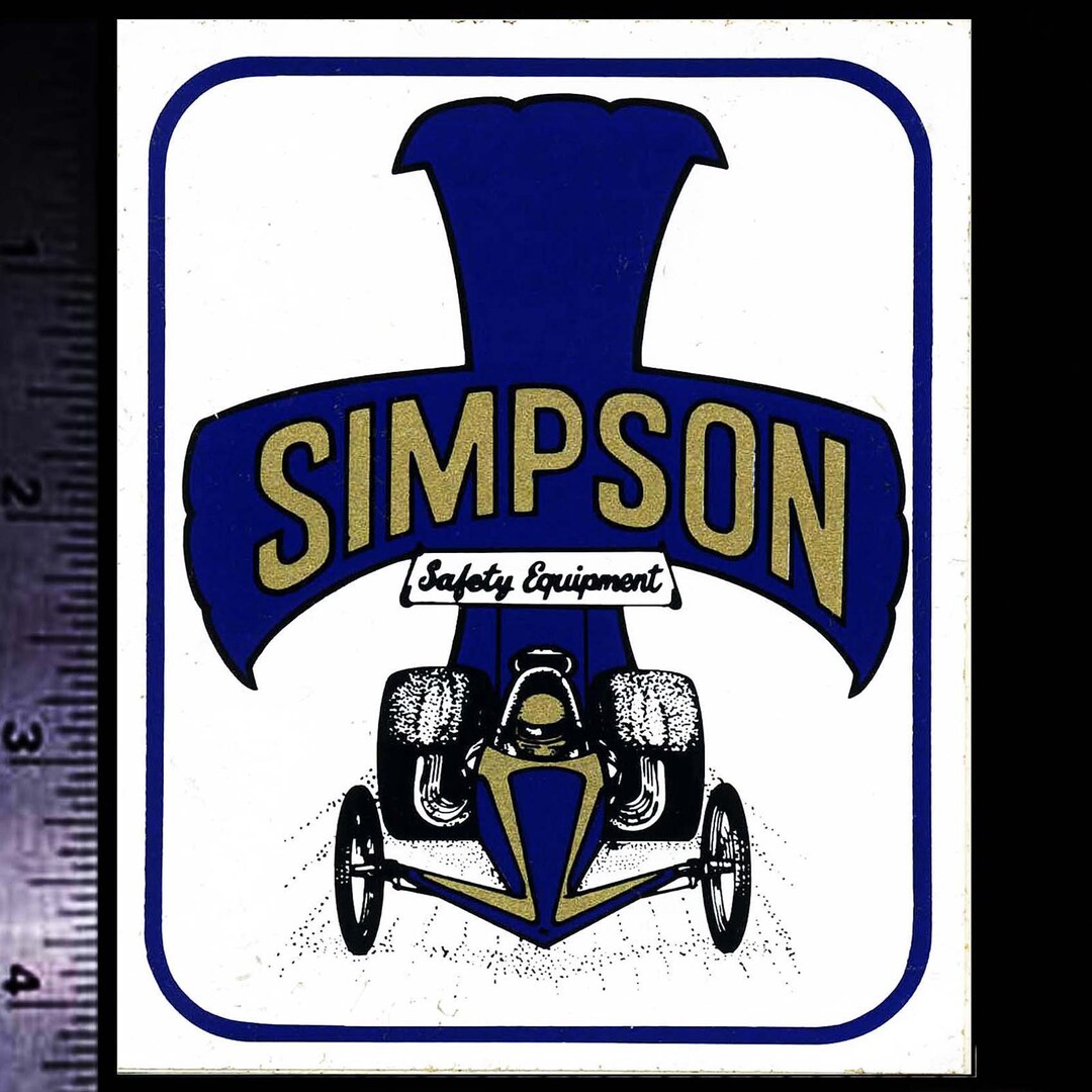 SIMPSON Safety Equipment - Original Vintage 1960's 70's Racing Decal ...