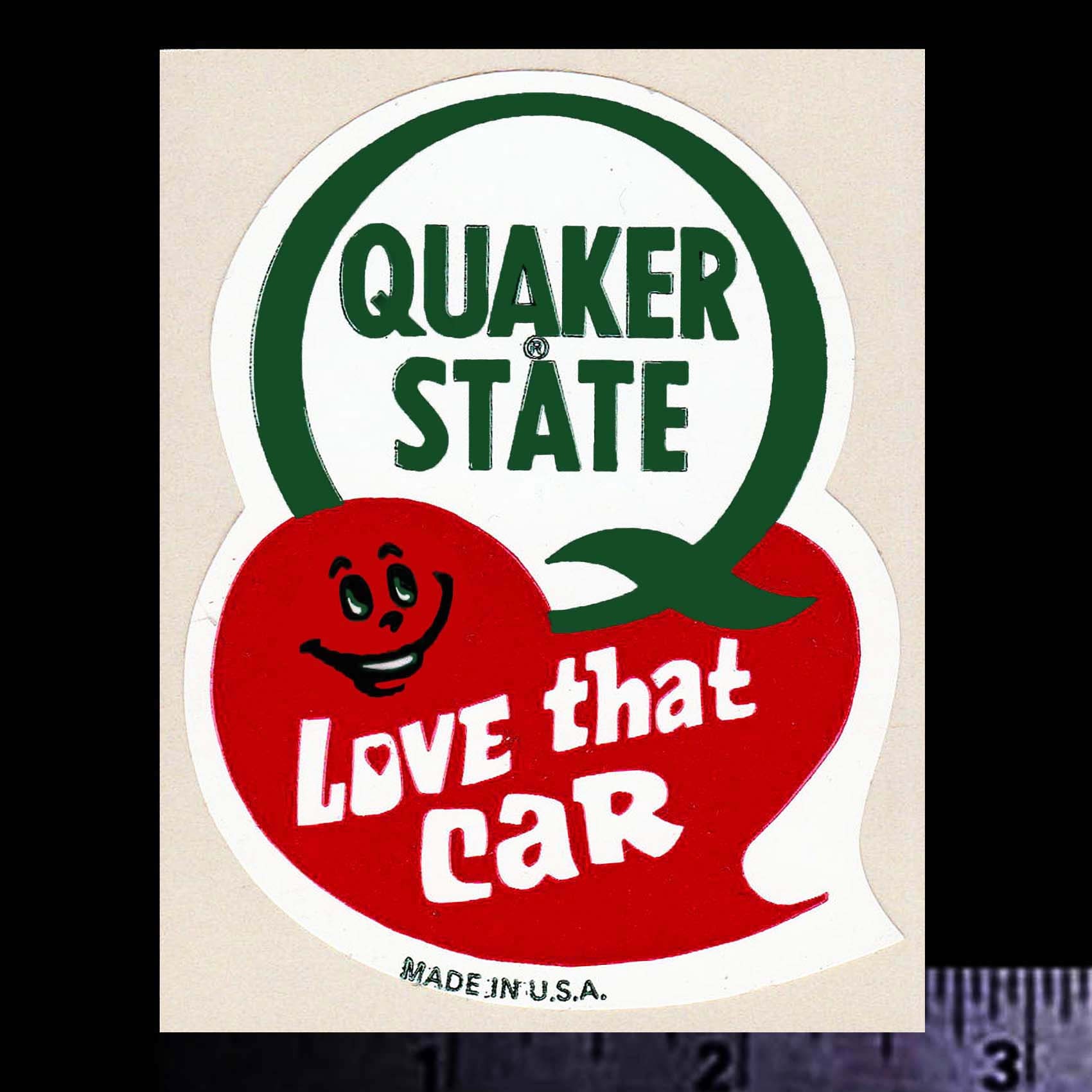 QUAKER STATE Love That Car - Original Vintage 1960's 70's Racing Decal ...