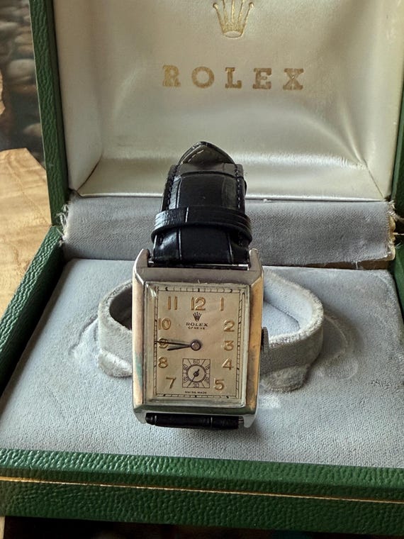 1940's Rolex Tank Watch in Sterling Silver - Gem