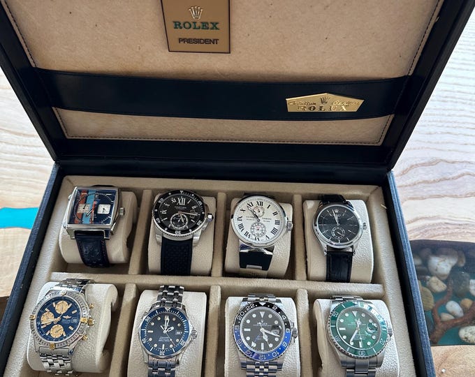 Vintage Rolex President Box With 8 Generously Sized Watch Holders ...