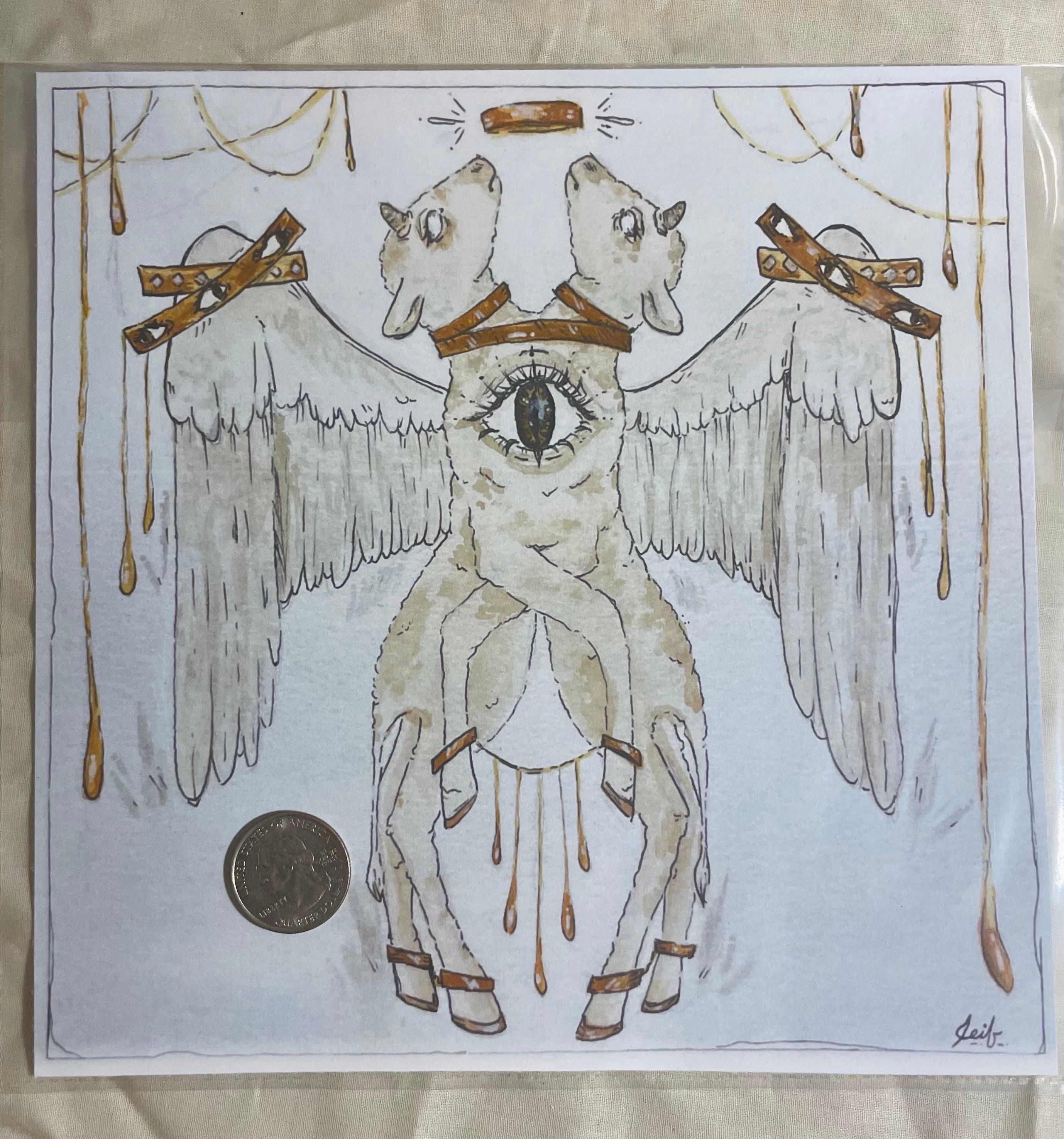 Biblically Accurate Angel Sheep Watercolor Print - Etsy