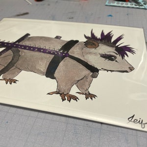Goth Disabled Possum With Wheelchair Watercolor Style Print - Etsy