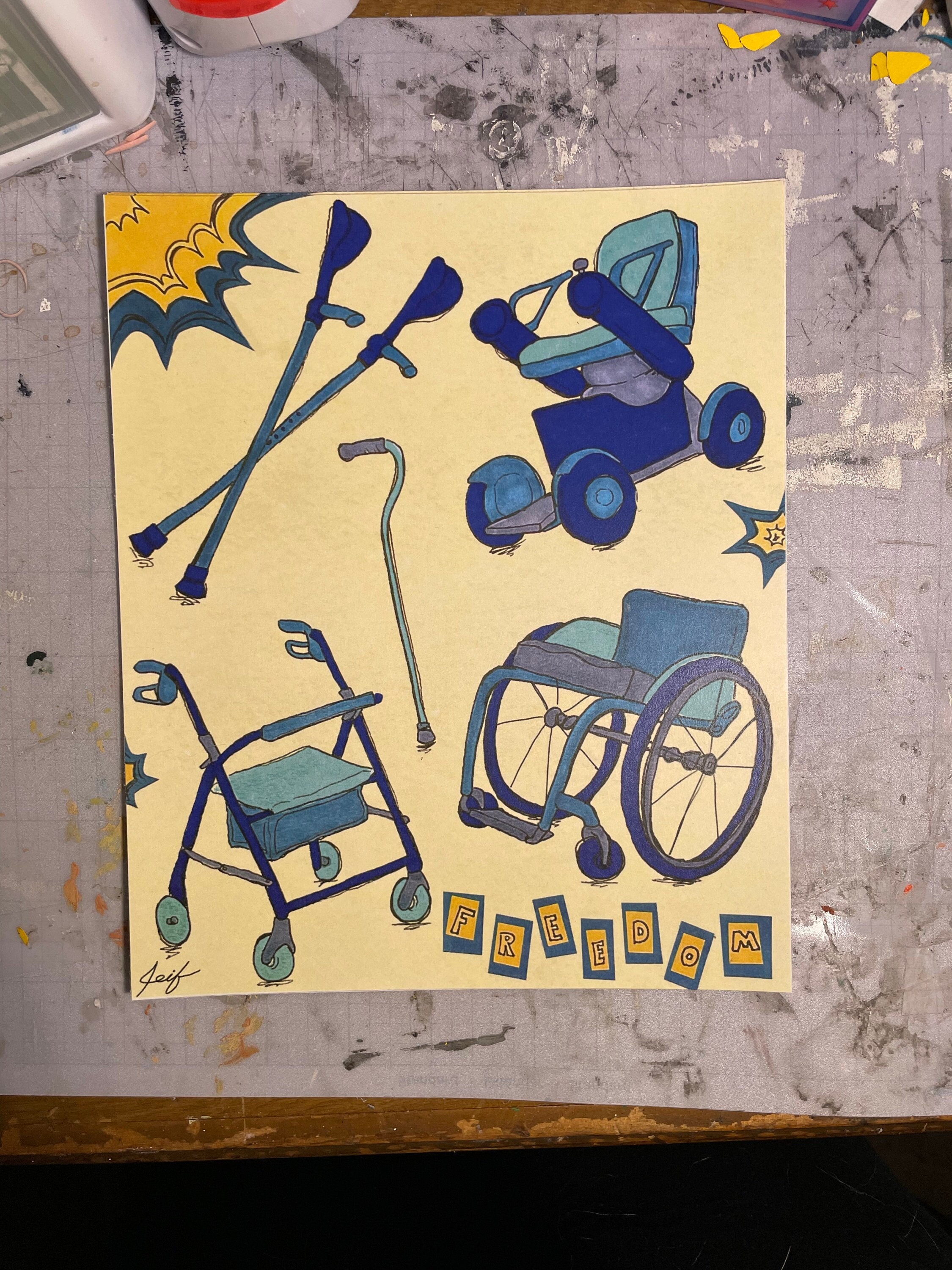 Mobility Aids Are Freedom - Print - Etsy