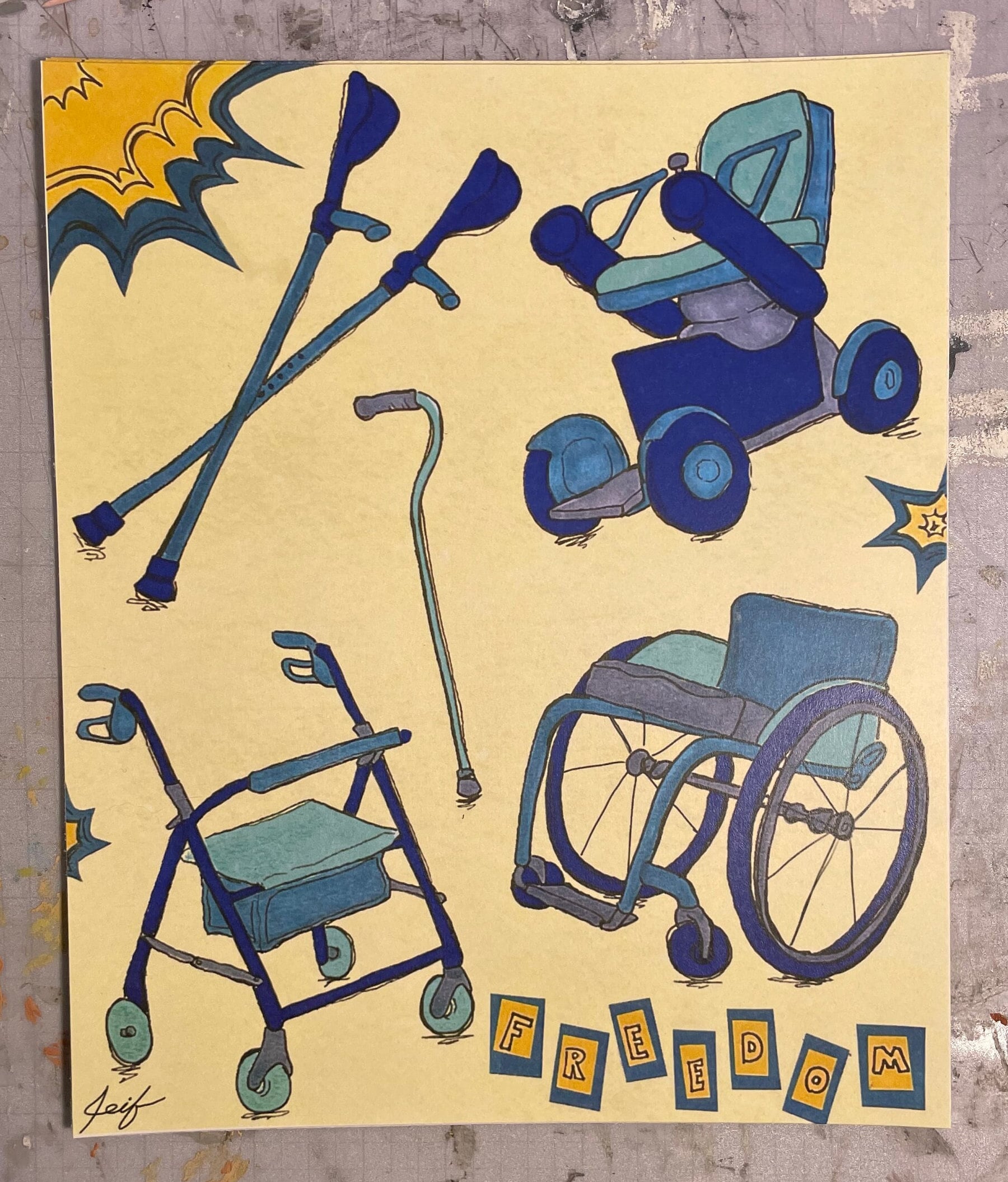Mobility Aids Are Freedom - Print - Etsy