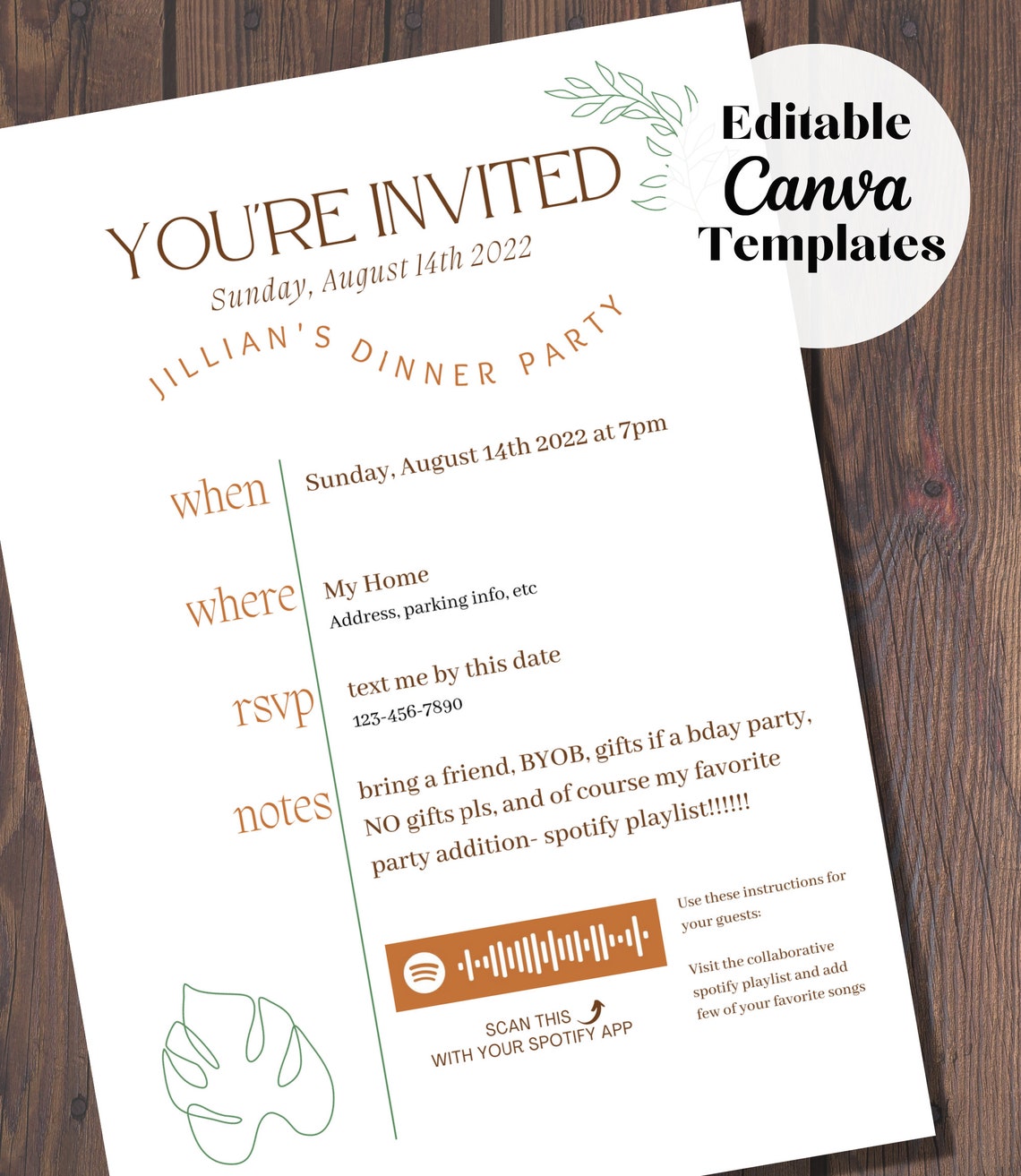 Elegant Dinner Party Fun Celebration Warm Tones Modern Menu Friends ...