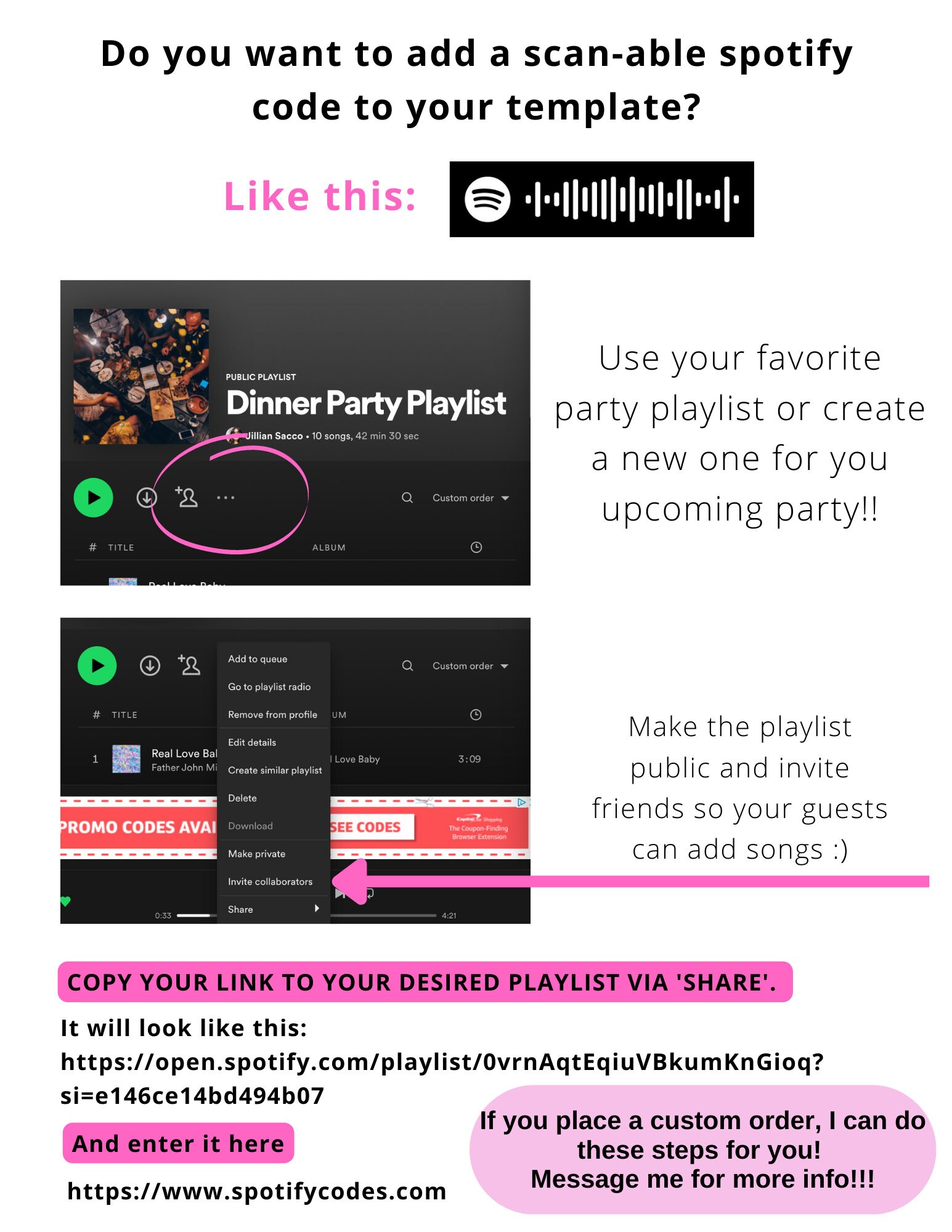 Neon Pink Dinner Menu Friendsgiving Friends Party Celebration Birthday ...
