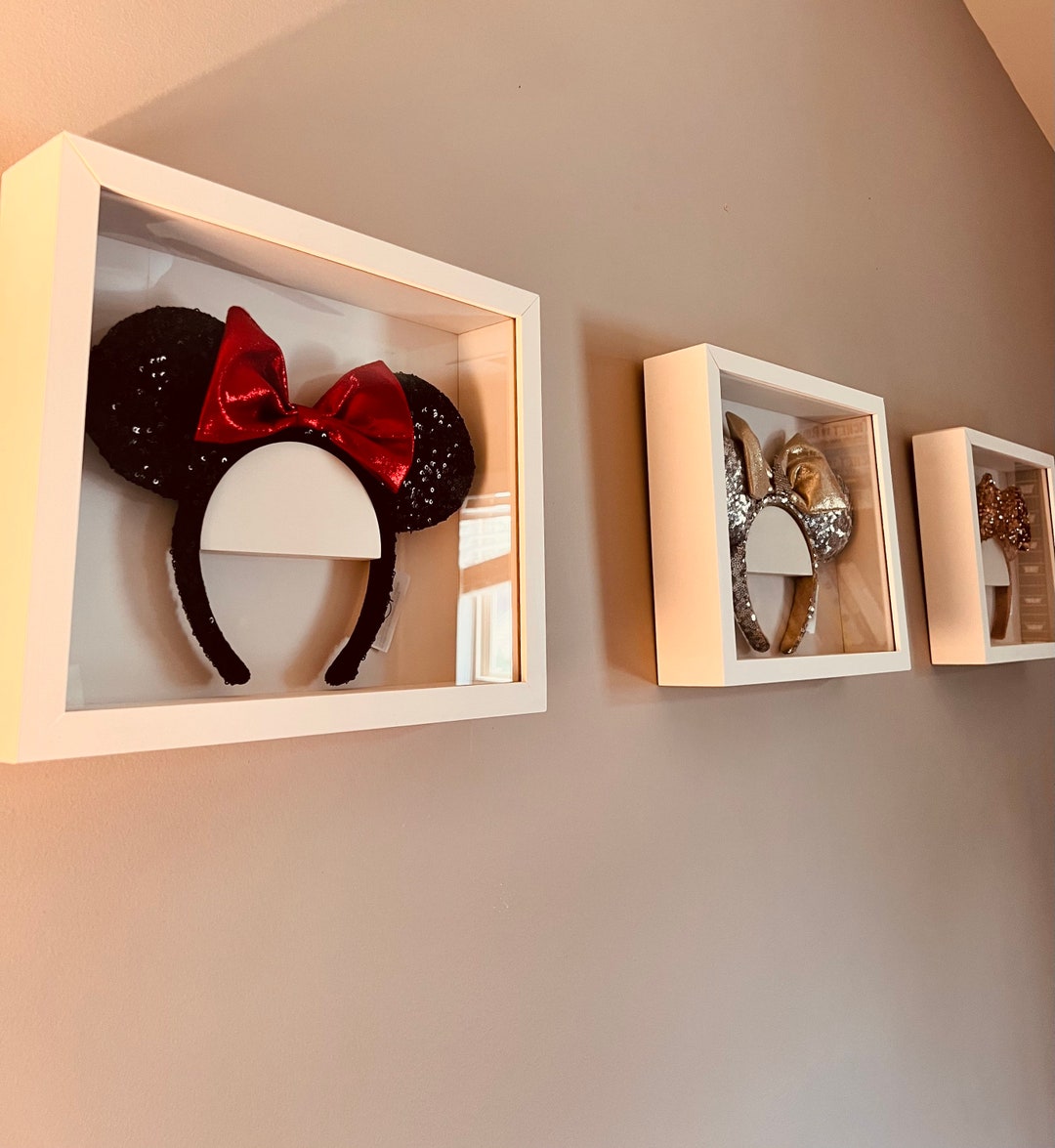 Disney Ears Glass Display, Minnie Ears Wall Holder, Disney Decor ...