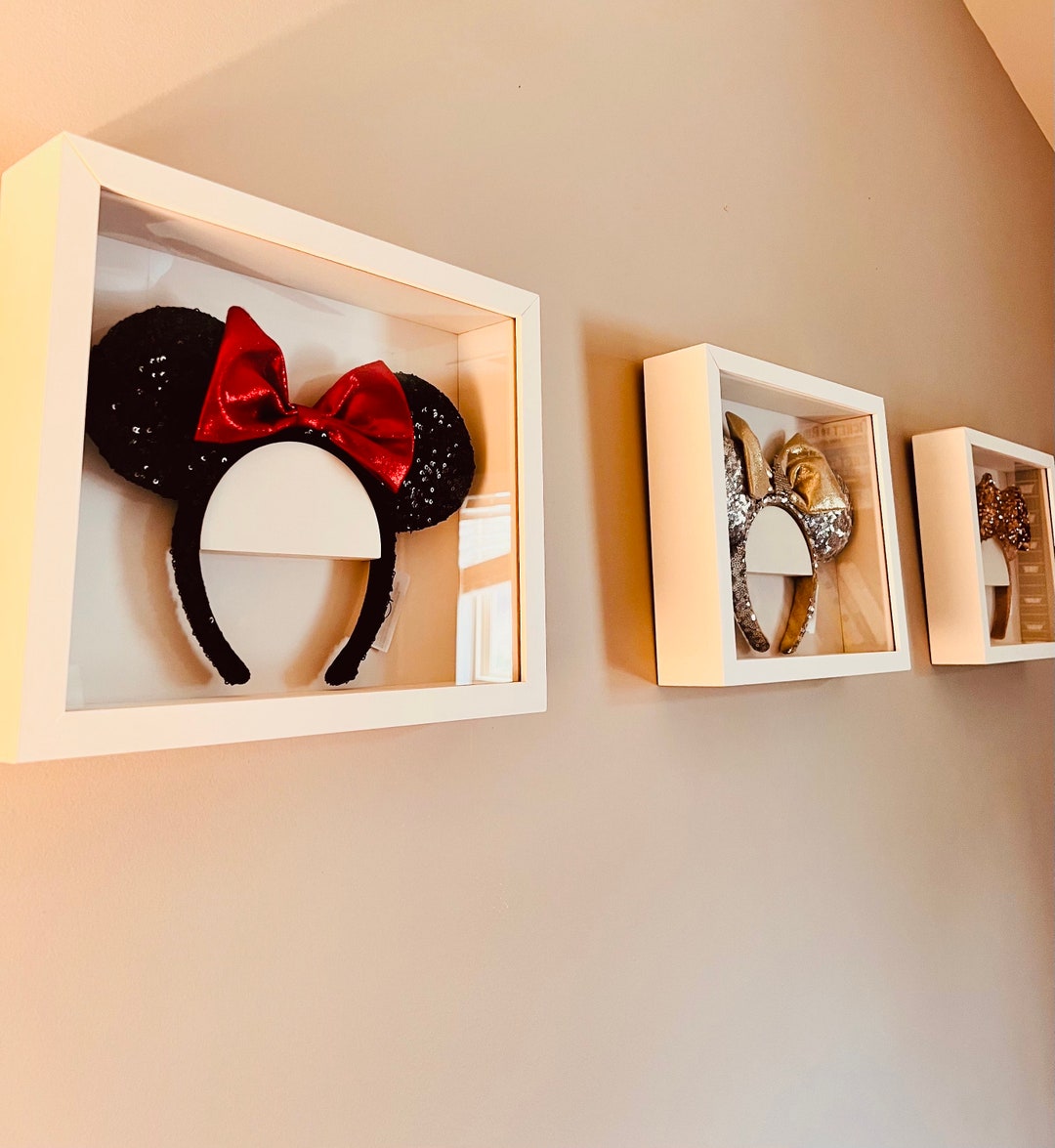 Disney Ears Glass Display, Minnie Ears Wall Holder, Disney Decor ...