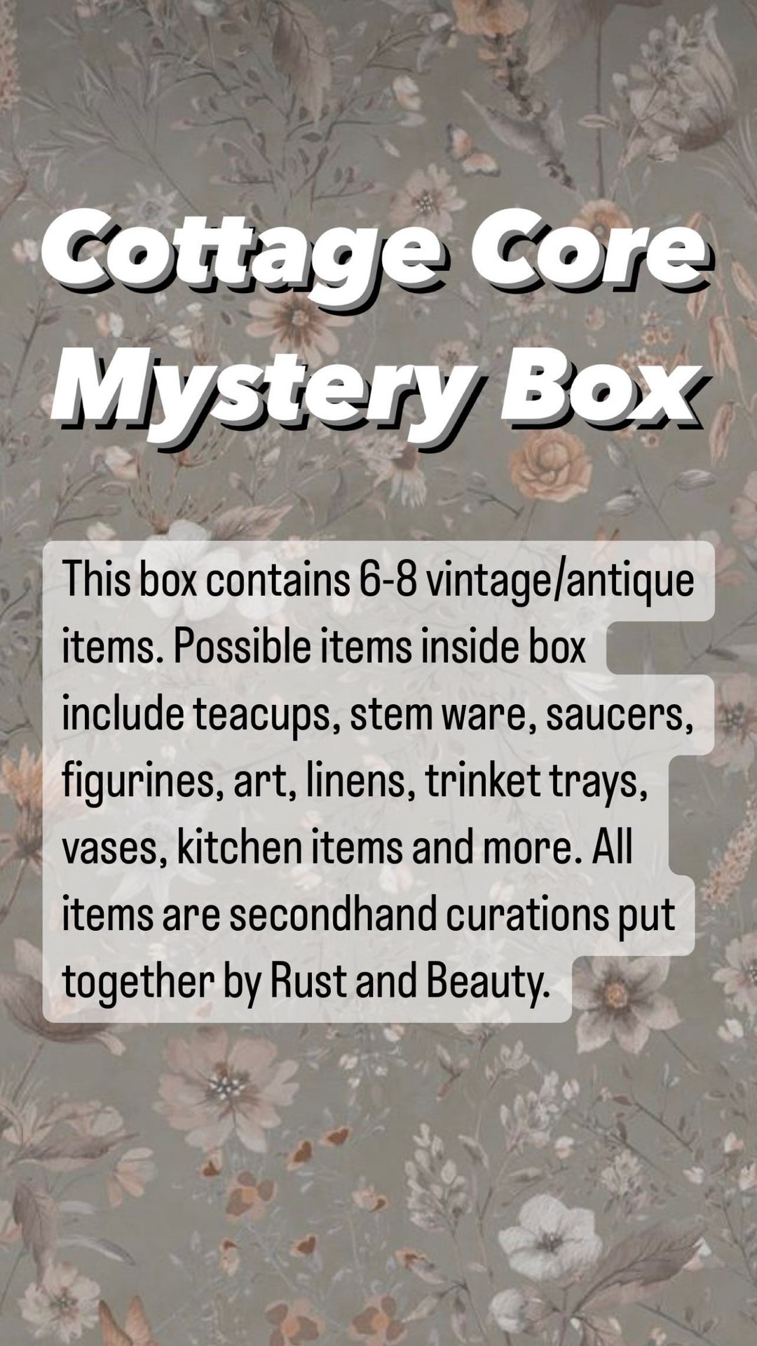 Cottage Core Mystery Box Medium - Etsy