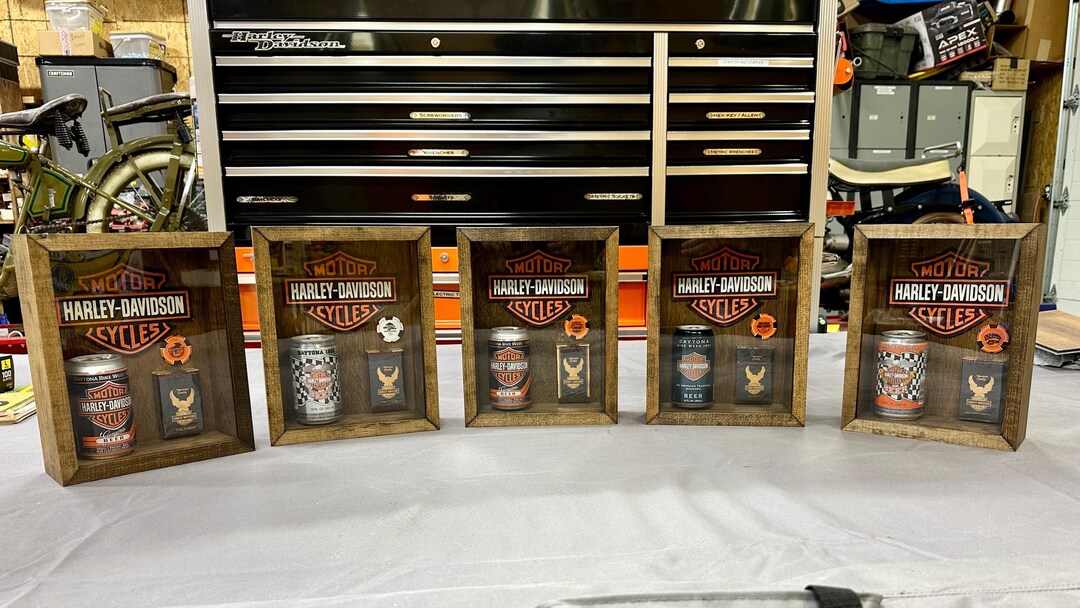 Rustic Harley Davidson Collectibles Shadow Box - Etsy