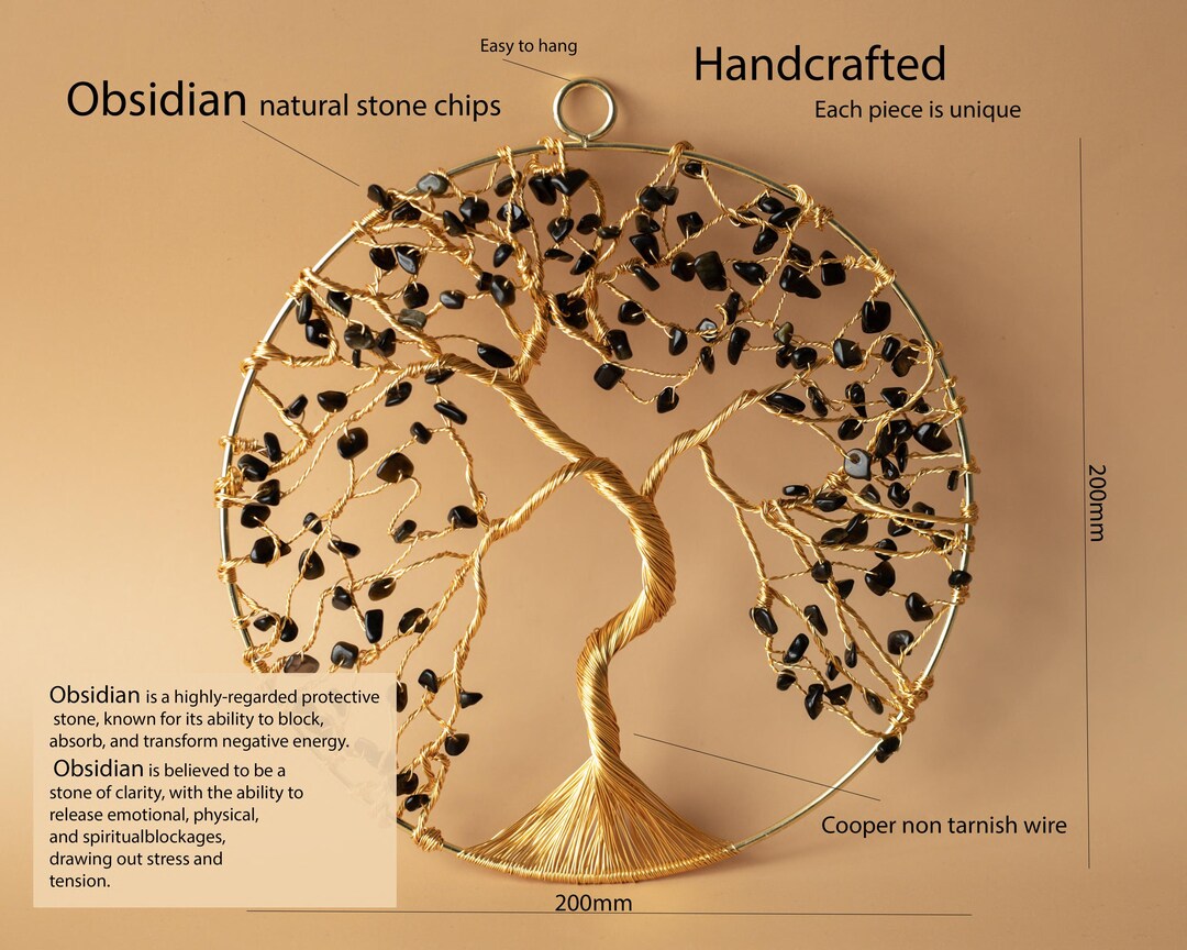 Crystal Tree Wall Decoration | Gemstone Wall Art | Labradorite Family ...