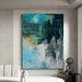 Original Green Painting Leaf Abstract Painting Green Abstract Art Large ...