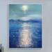 Original Seascape Painting Blue Ocean Abstract Painting Blue Landscape ...