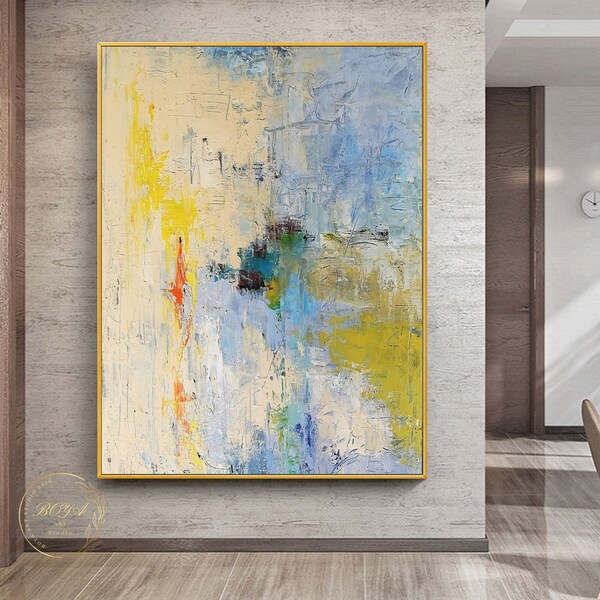 Yellow Abstract Art - Etsy