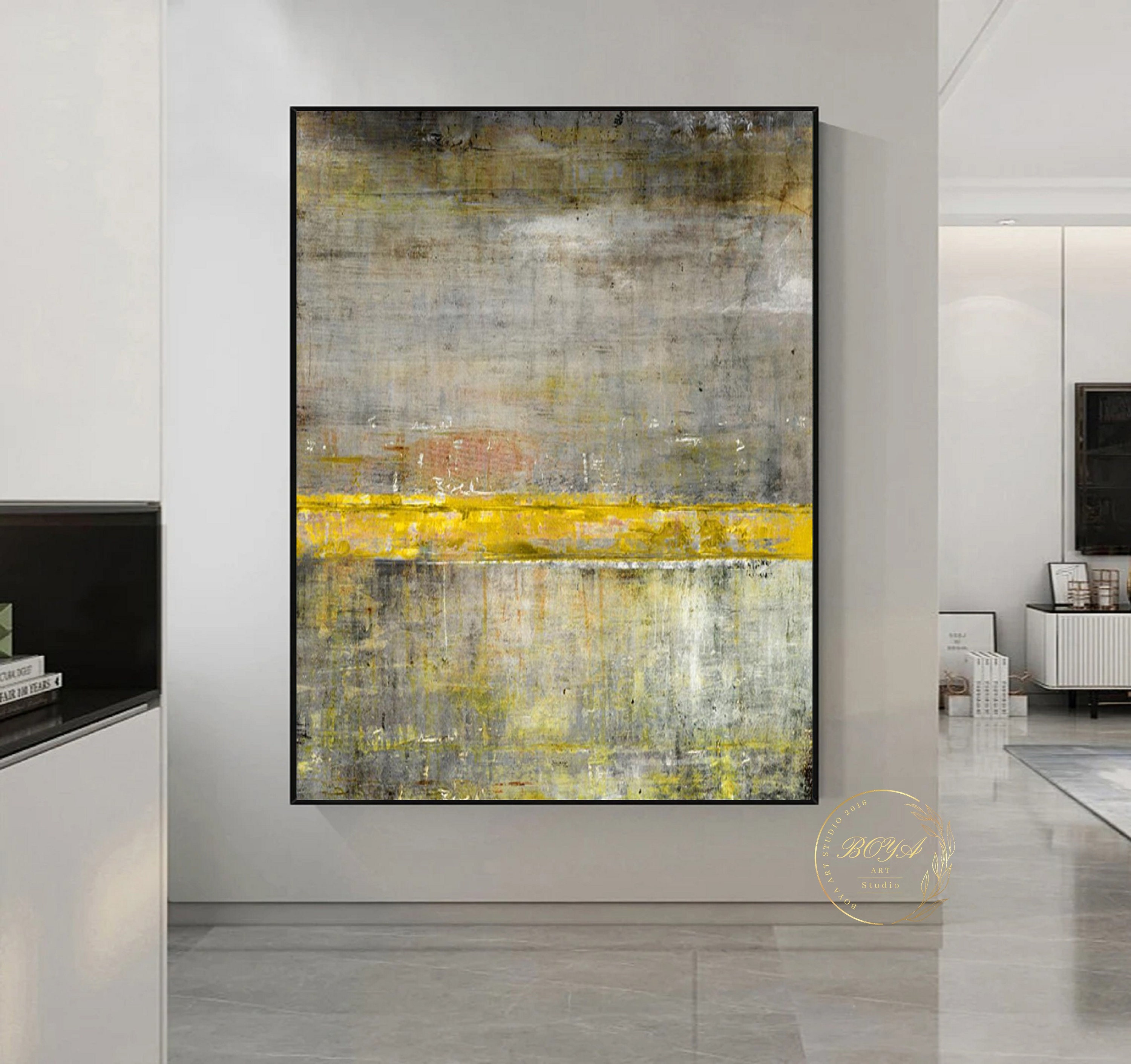 Original Yellow Painting Yellow Minimalism Painting Large - Etsy UK
