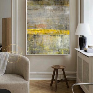 Original Yellow Painting Yellow Minimalism Painting Large Yellow ...