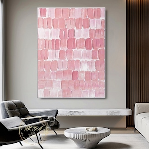 Pink Textured Wall Art Large Pink Painting Pink Abstract Painting Pink ...