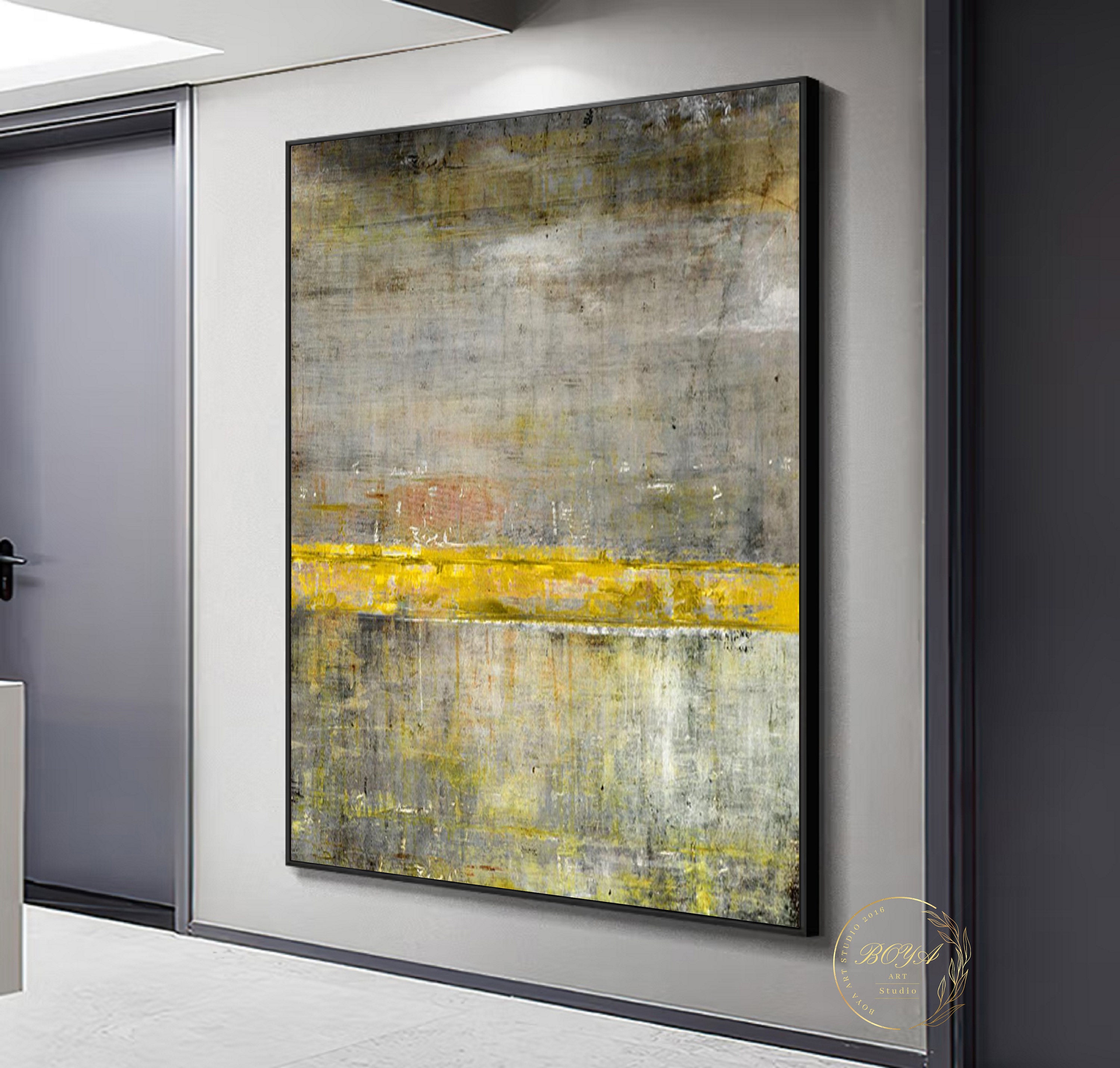 Original Yellow Painting Yellow Minimalism Painting Large - Etsy UK