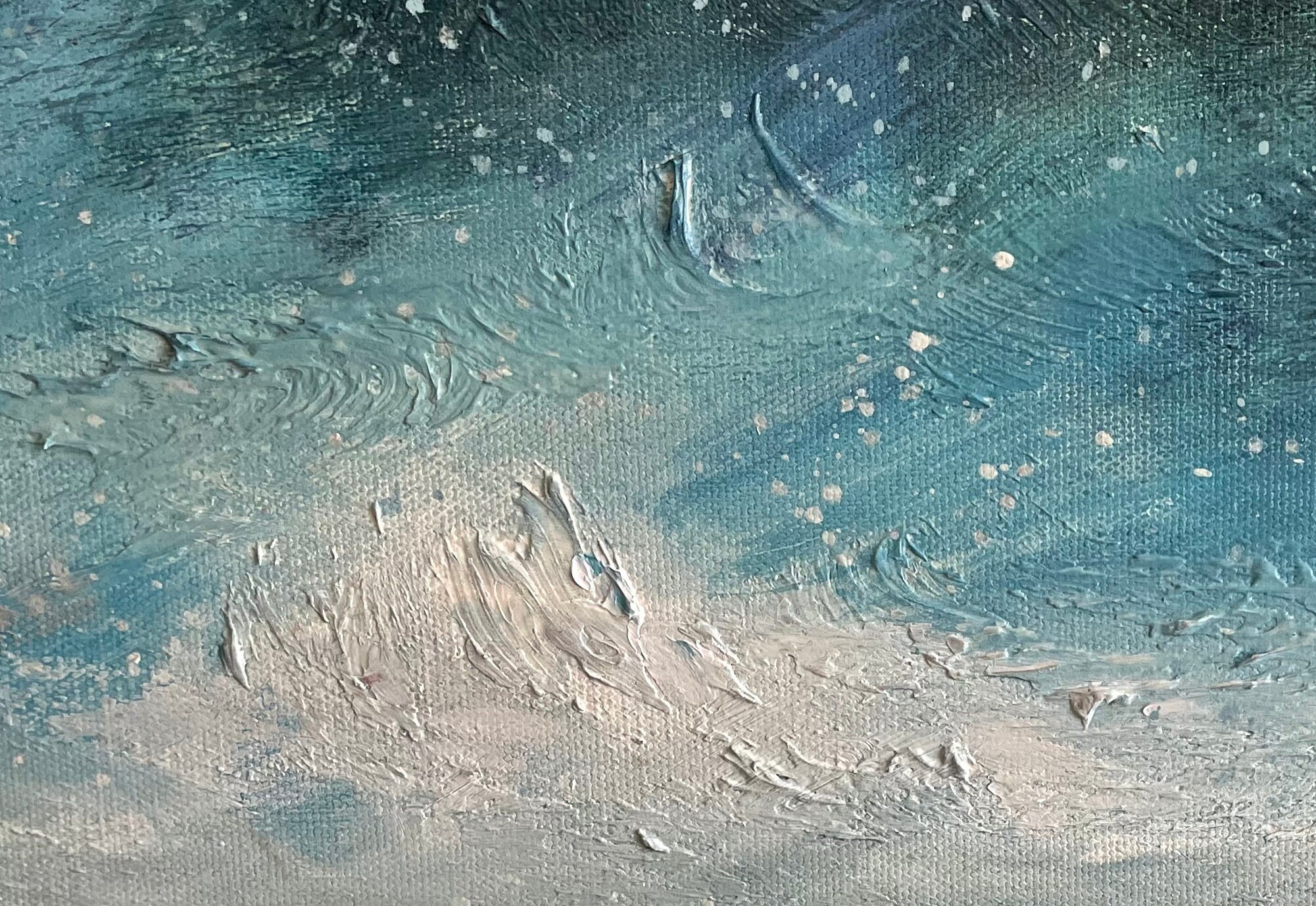 Original Ocean Wall Painting Blue Sea Abstract Painting Large - Etsy