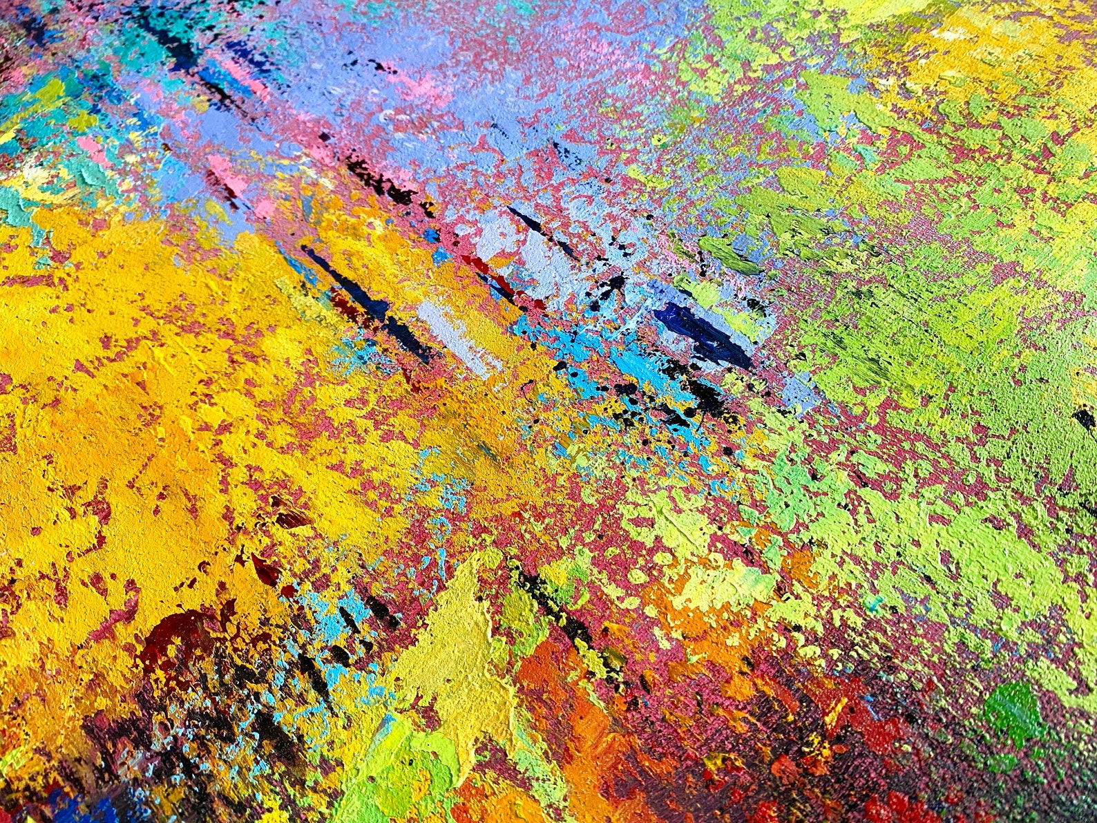 Multicolour Abstract Painting Large Pink Abstract Painting - Etsy