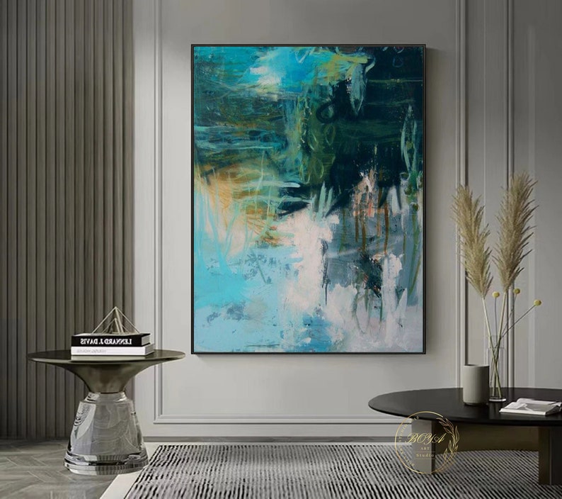 Original Green Painting Leaf Abstract Painting Green Abstract - Etsy