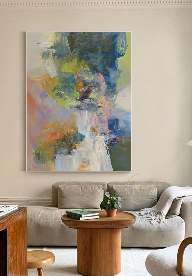 Original Green Abstract Painting Large Colorful Painting Green - Etsy