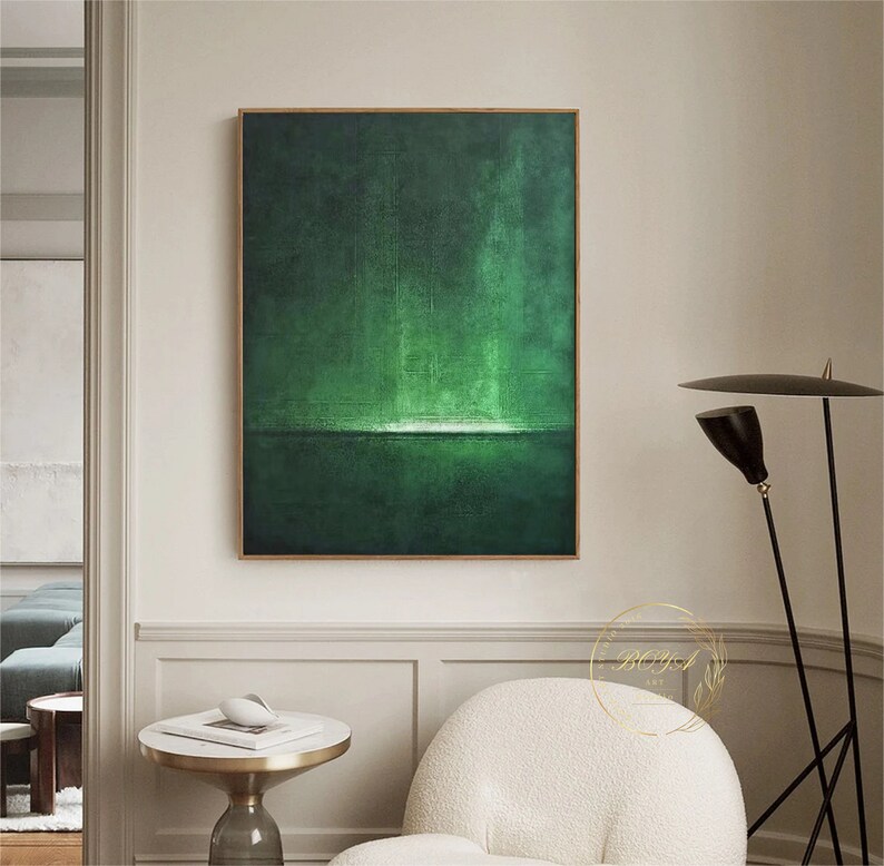 Green Abstract Painting Green Minimalist Painting Abstract - Etsy