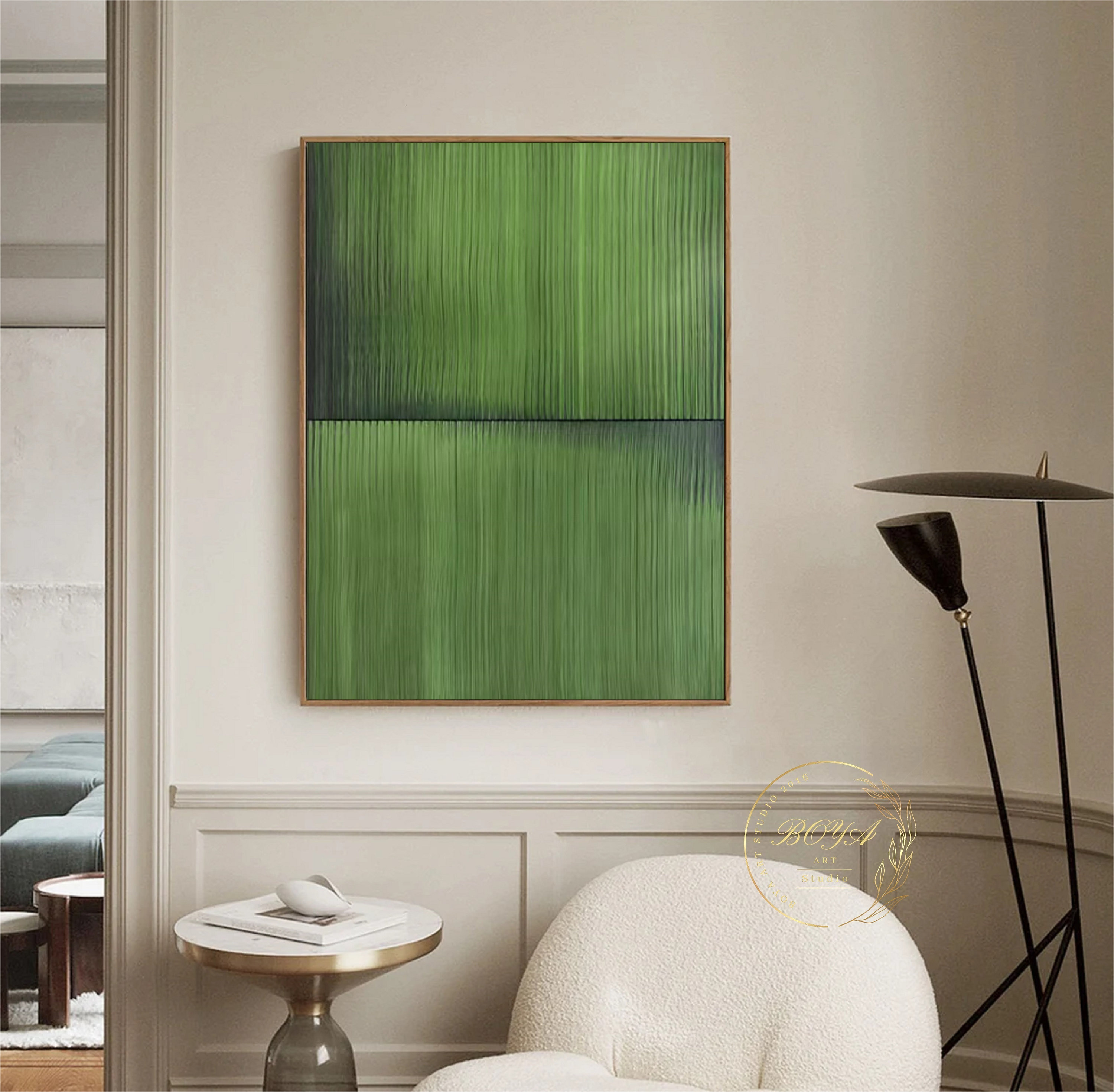 Large Green Texture Painting Green Minimalist Wall Painting Original ...