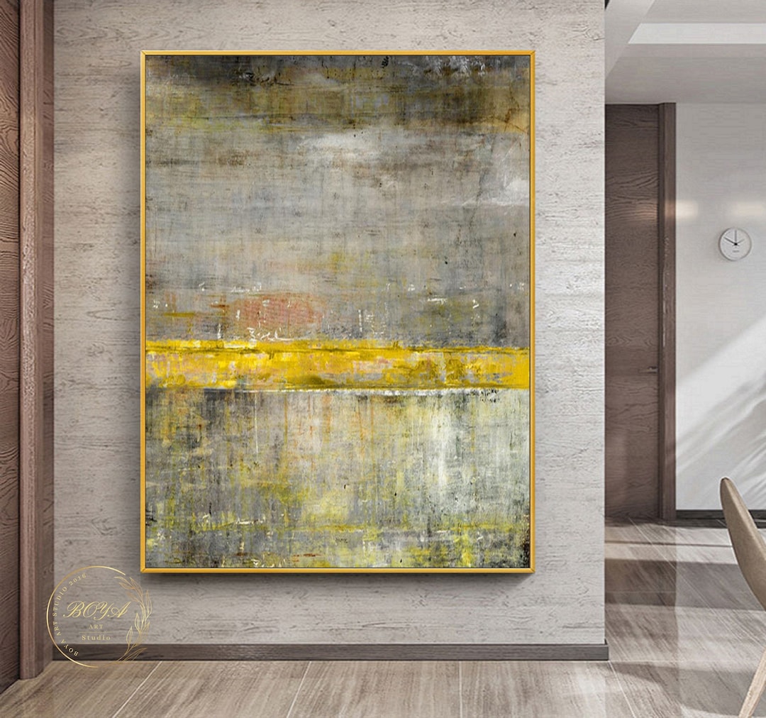 Original Yellow Painting Yellow Minimalism Painting Large Yellow ...