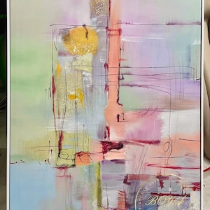 Large Colorful Abstract Painting Rainbow Abstract Painting Multicolour ...