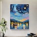 Original Starry Sky Painting Blue Textured Wall Art Large Night Sky ...