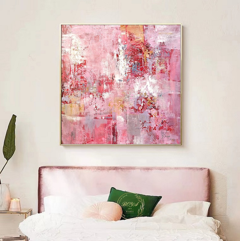 Large Pink Painting Original Abstract Painting Pink Wall Art - Etsy