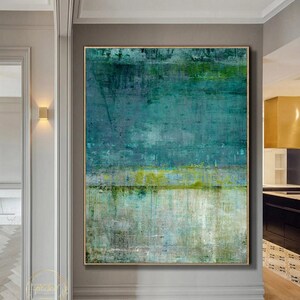 Large Green Oil Painting Original Green Canvas Painting Green ...