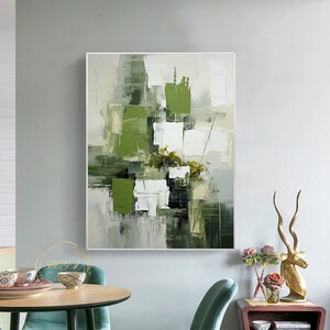 Original Green Abstract Art Modern Green Texture Painting Large Green ...