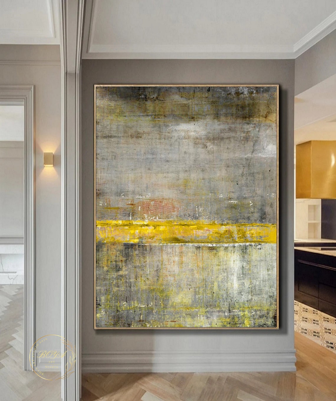 Original Yellow Painting Yellow Minimalism Painting Large - Etsy