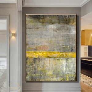 Original Yellow Painting Yellow Minimalism Painting Large Yellow ...