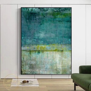 Large Green Oil Painting Original Green Canvas Painting Green ...
