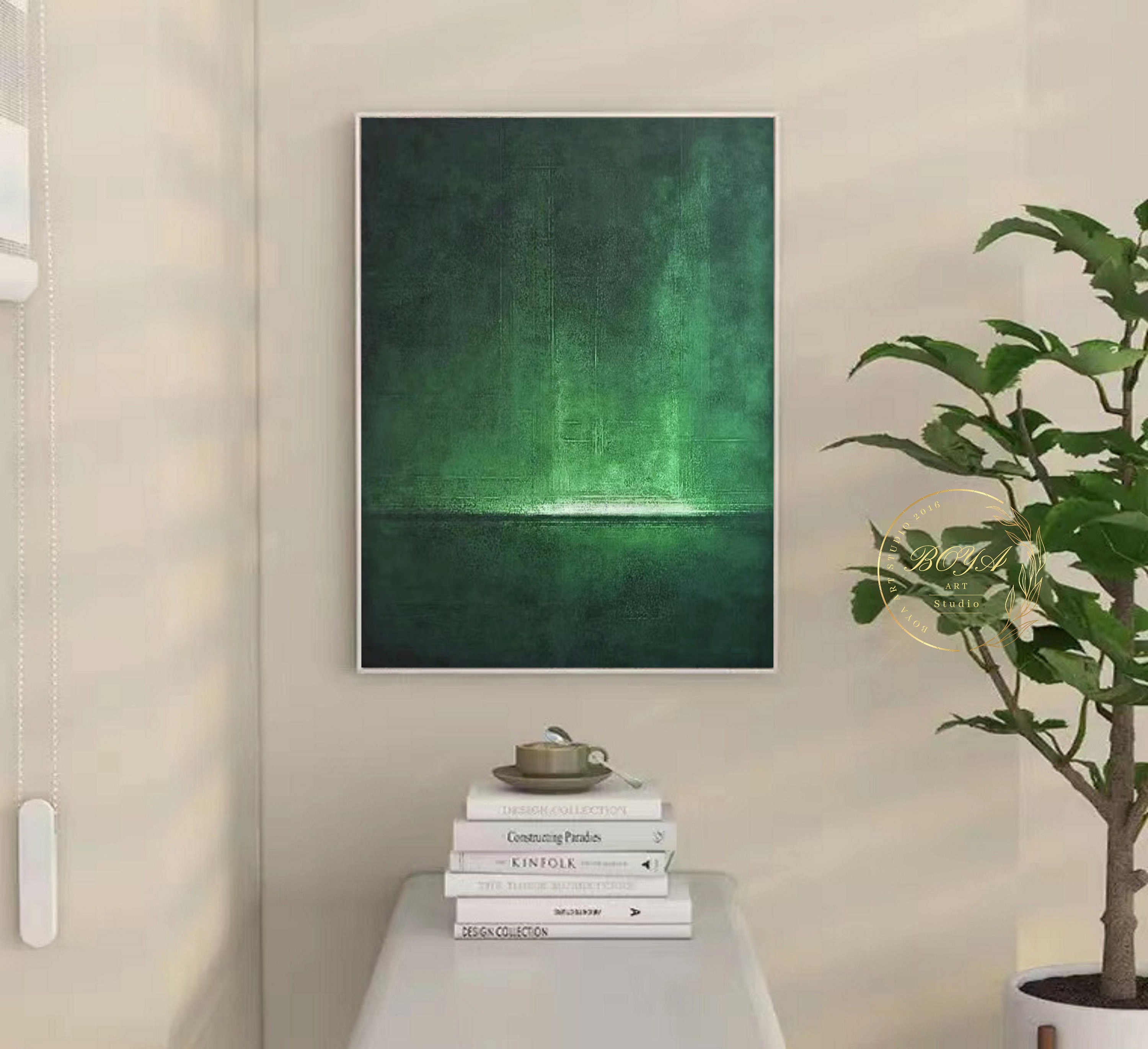 Green Abstract Painting Green Minimalist Painting Abstract - Etsy