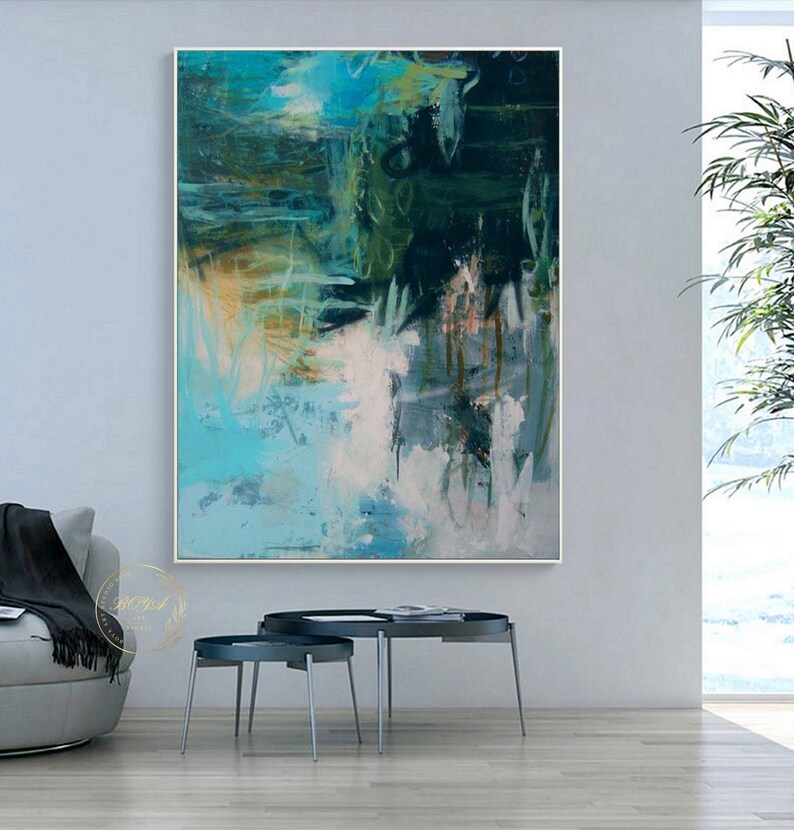 Original Green Painting Leaf Abstract Painting Green Abstract - Etsy