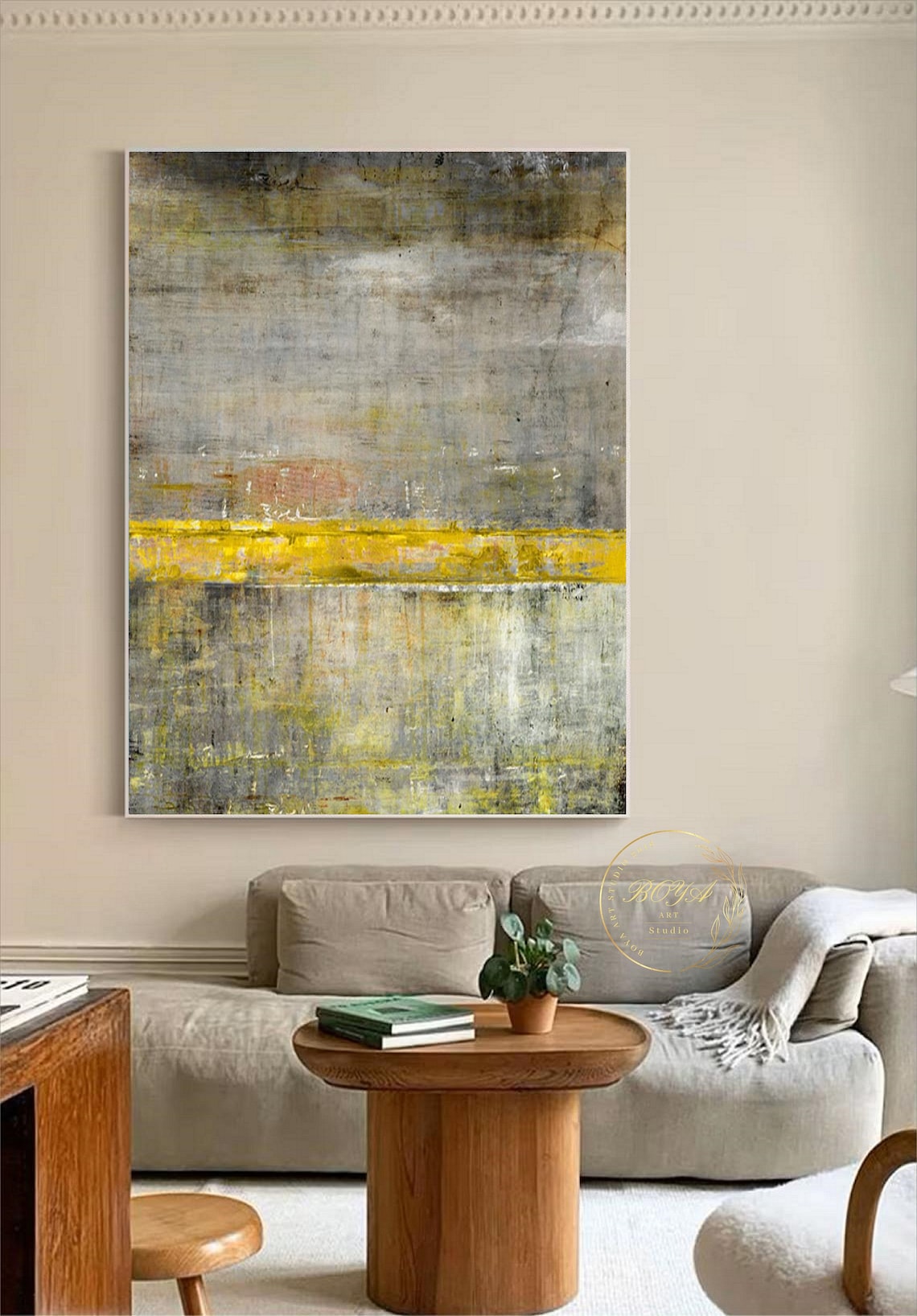 Original Yellow Painting Yellow Minimalism Painting Large - Etsy