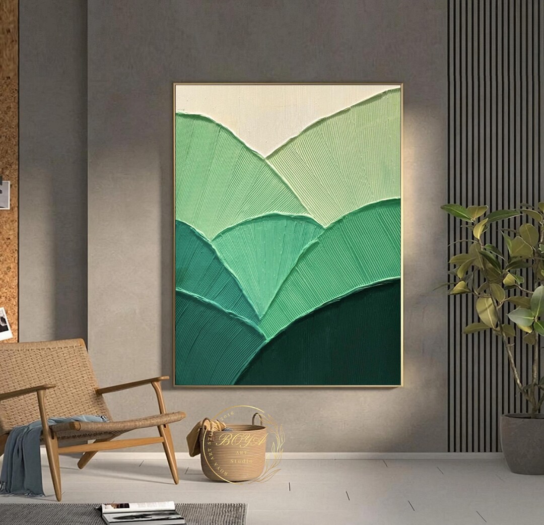Minimalist Green Wall Art Large Green Textured Art Green Abstract ...