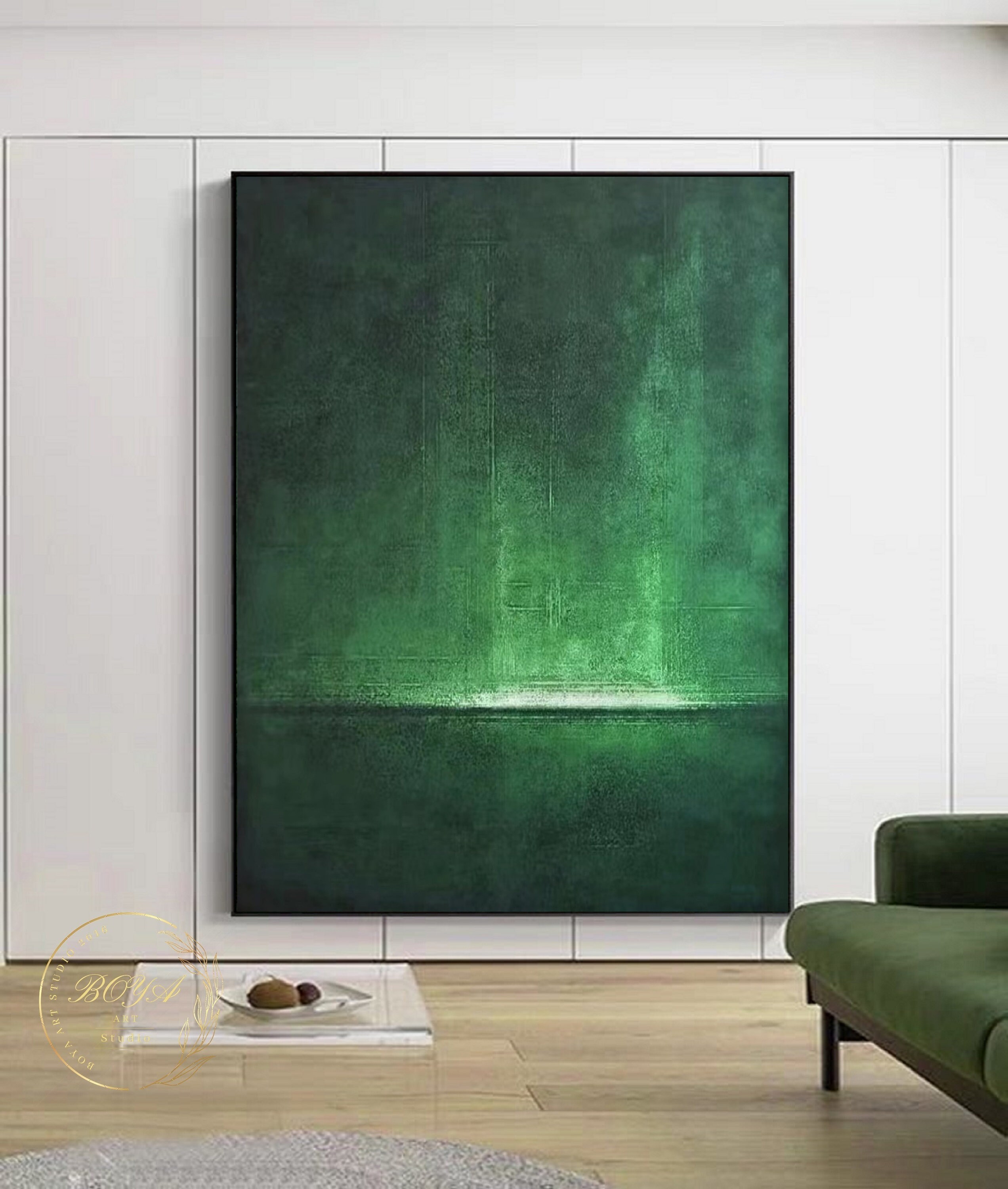 Green Abstract Painting Green Minimalist Painting Abstract - Etsy