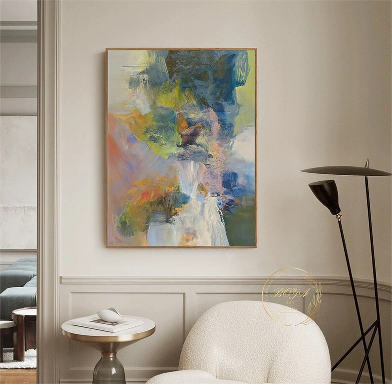 Original Green Abstract Painting Large Colorful Painting Green - Etsy