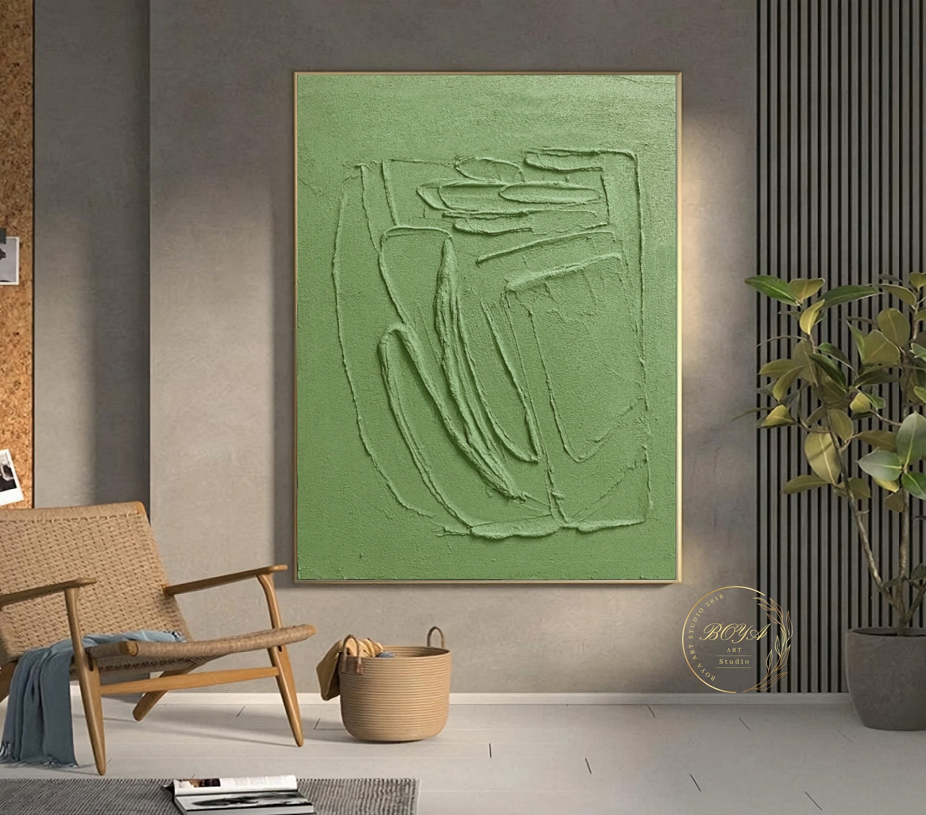 Original Green Texture Painting Green Minimalist Wall Art - Etsy UK